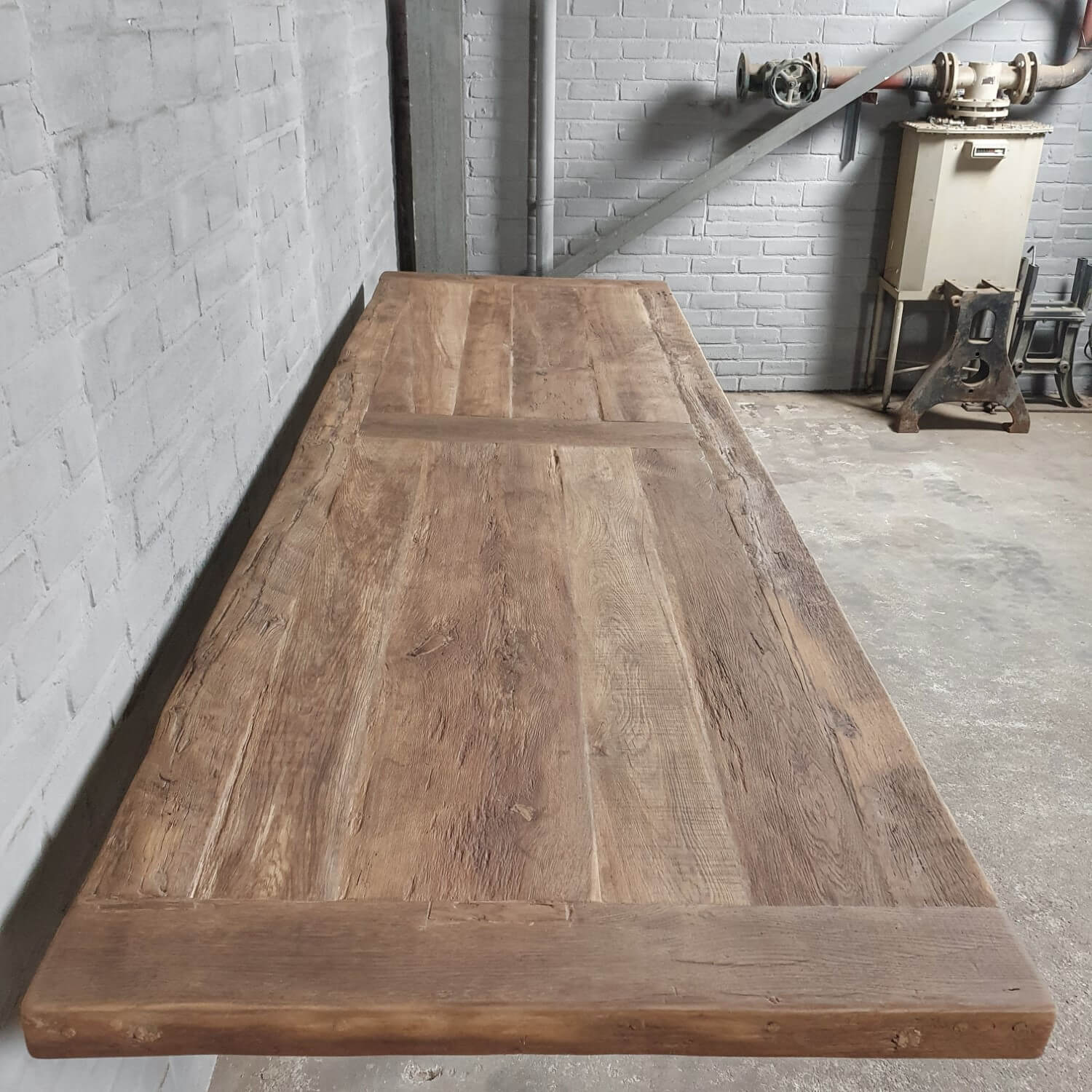 Dining table industrial style - adjustable in height - old oak table ...