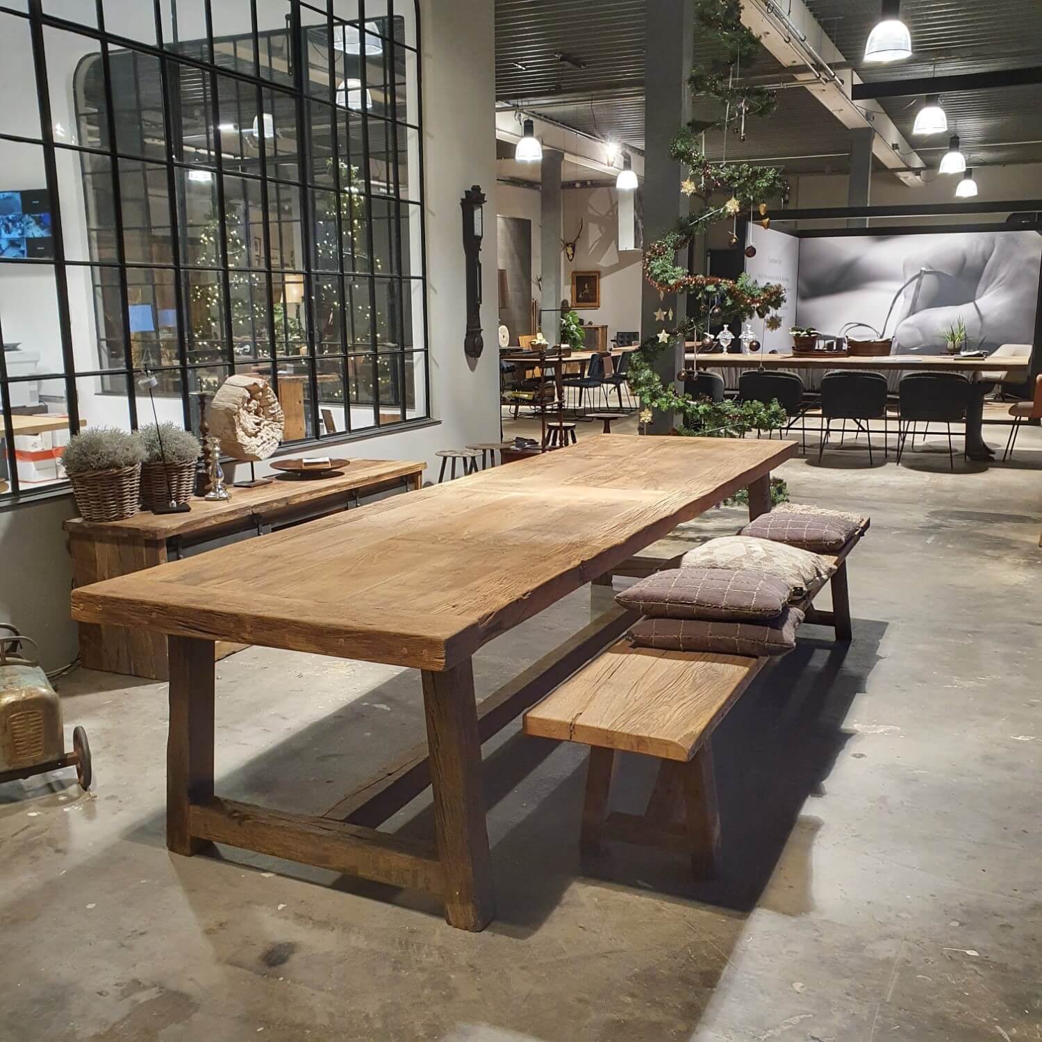 Refectory table Salzburg - reclaimed oak 7cm thick