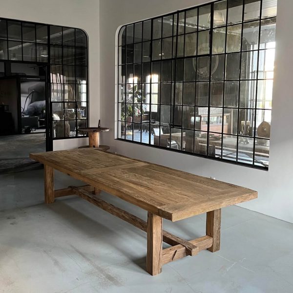 Robust Refectory table Ulm - reclaimed oak 7cm thick - Z027