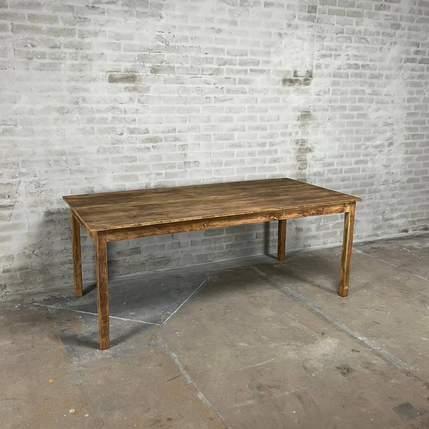 Antique dining table from native hardwood - natural colour - C001