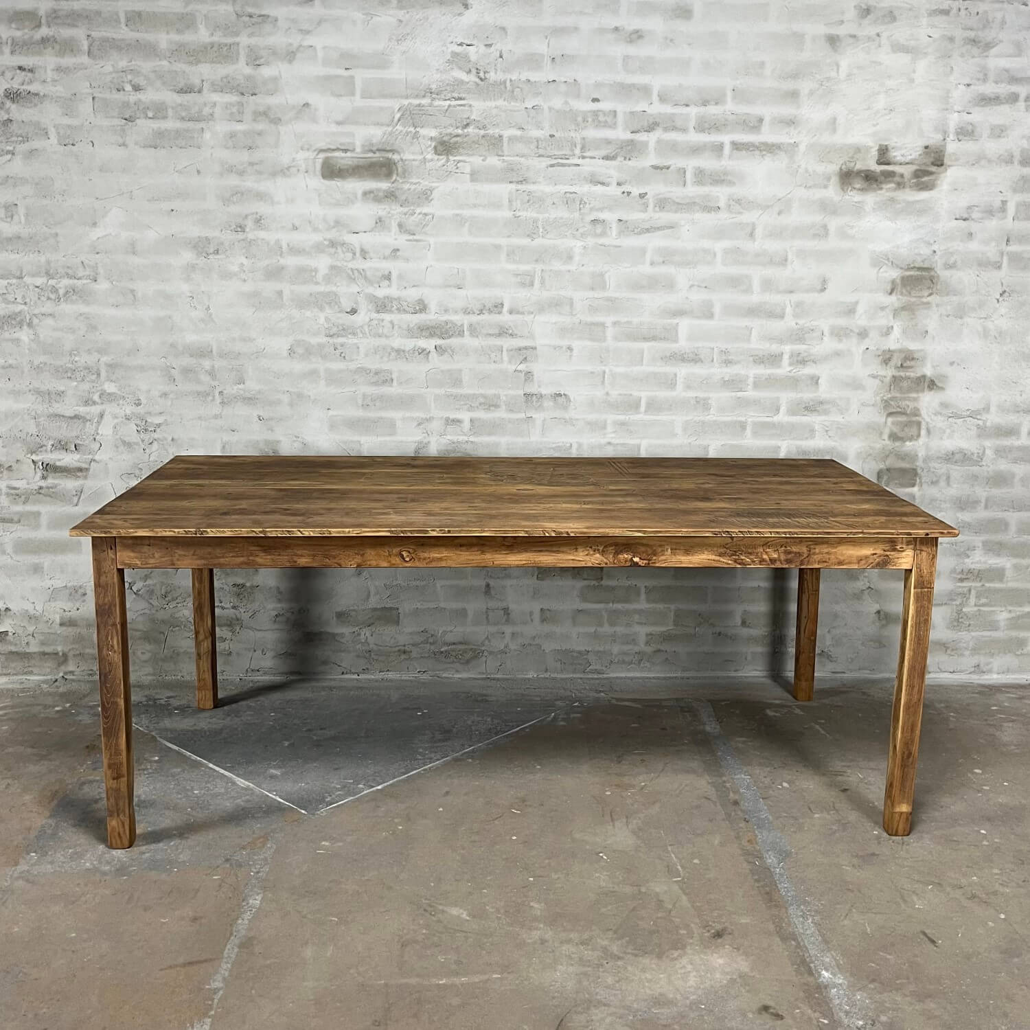 Antique dining table from native hardwood - natural colour - C001
