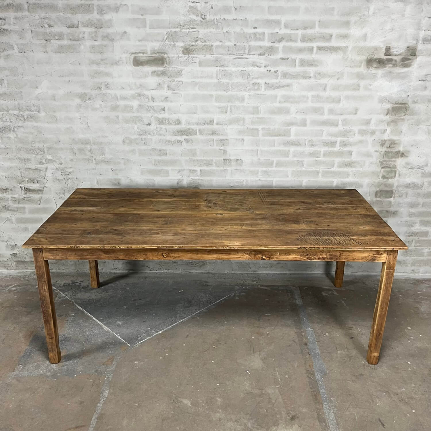 Antique dining table from native hardwood - natural colour - C001