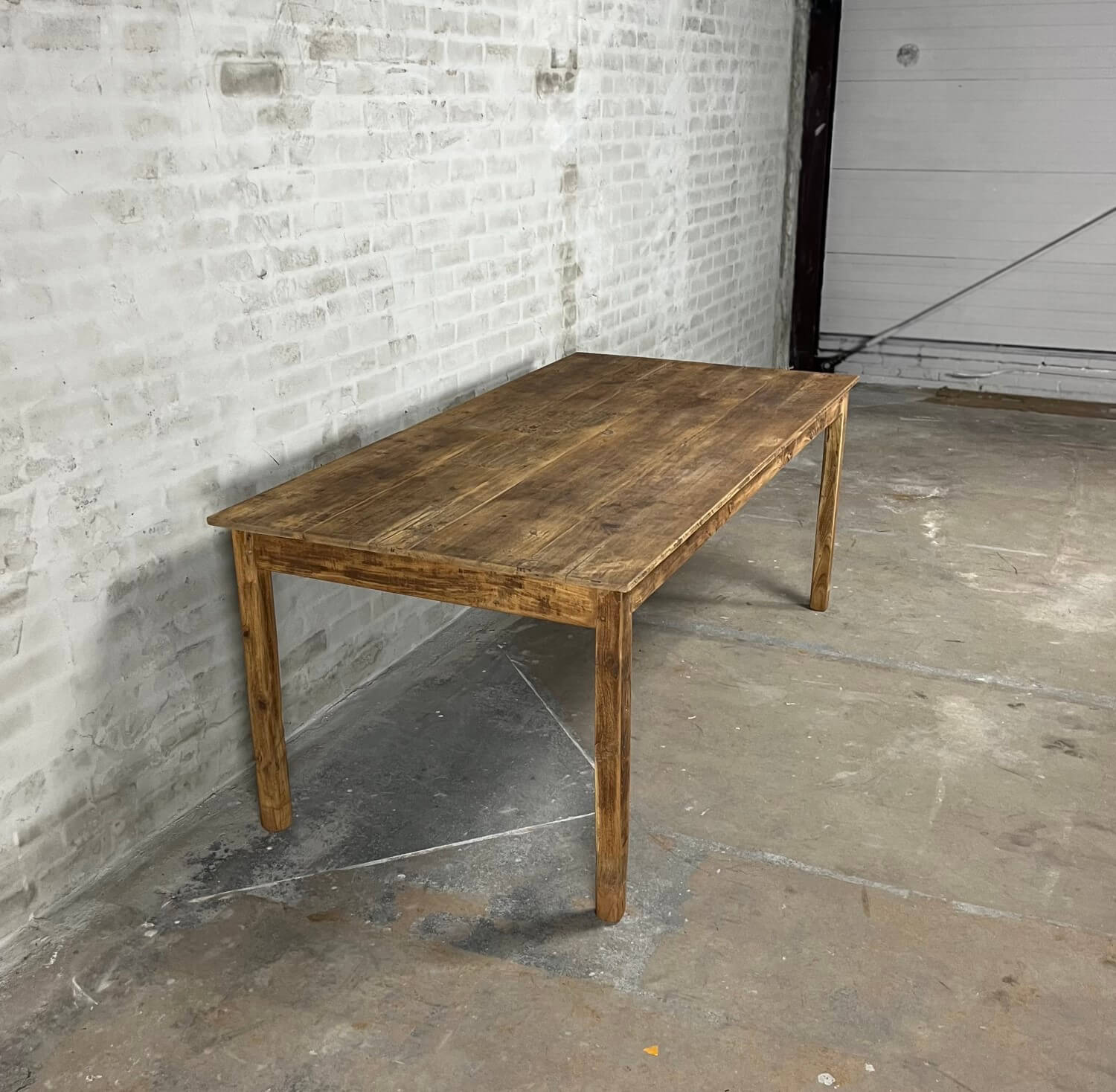 Antique dining table from native hardwood - natural colour - C001