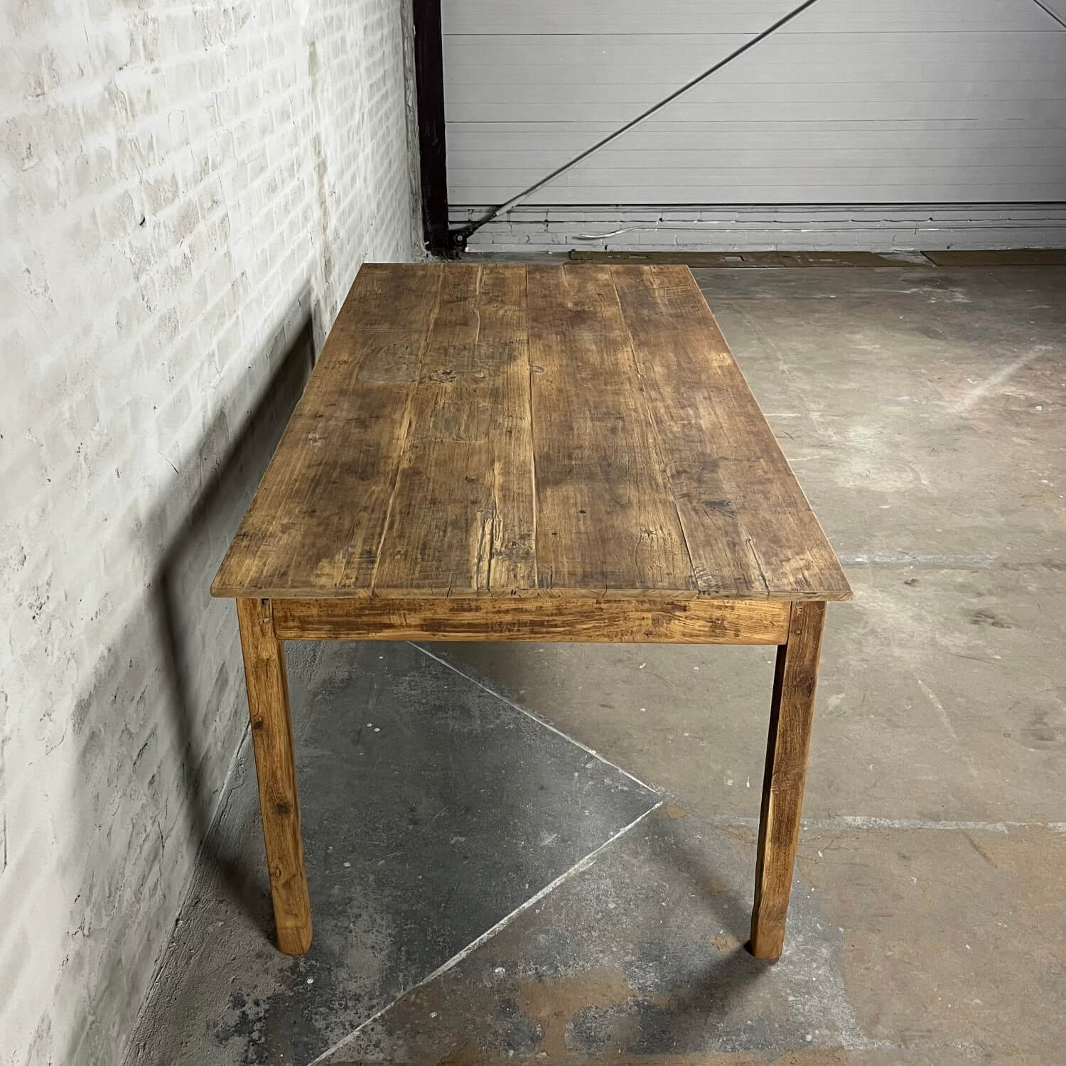 Antique dining table from native hardwood - natural colour - C001