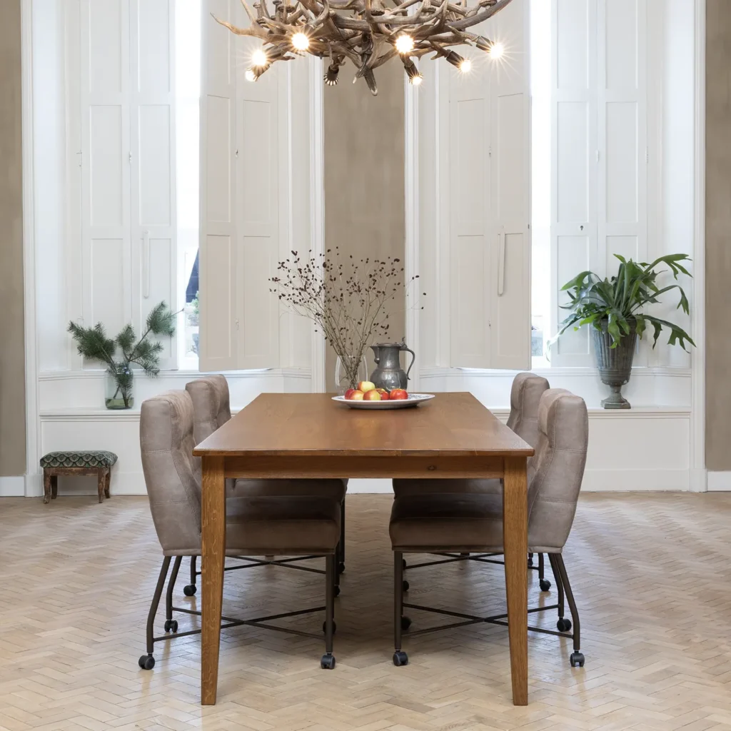 Farmhouse dining table from solid oak - custom-made